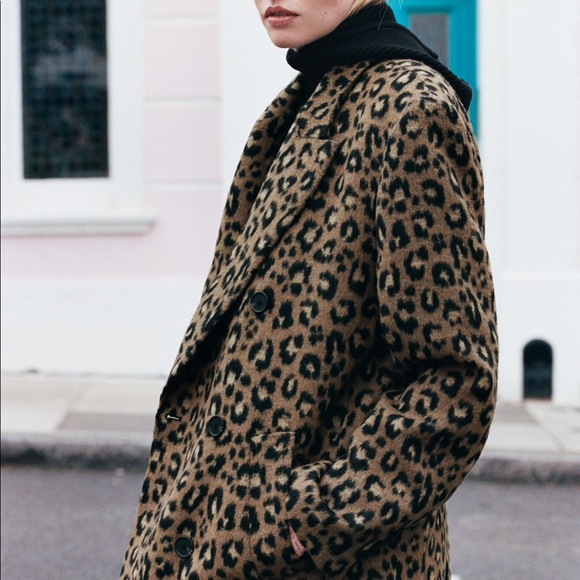 Zara | Jackets & Coats | Zara Cheetah Leopard Animal Print Coat Jacket ...